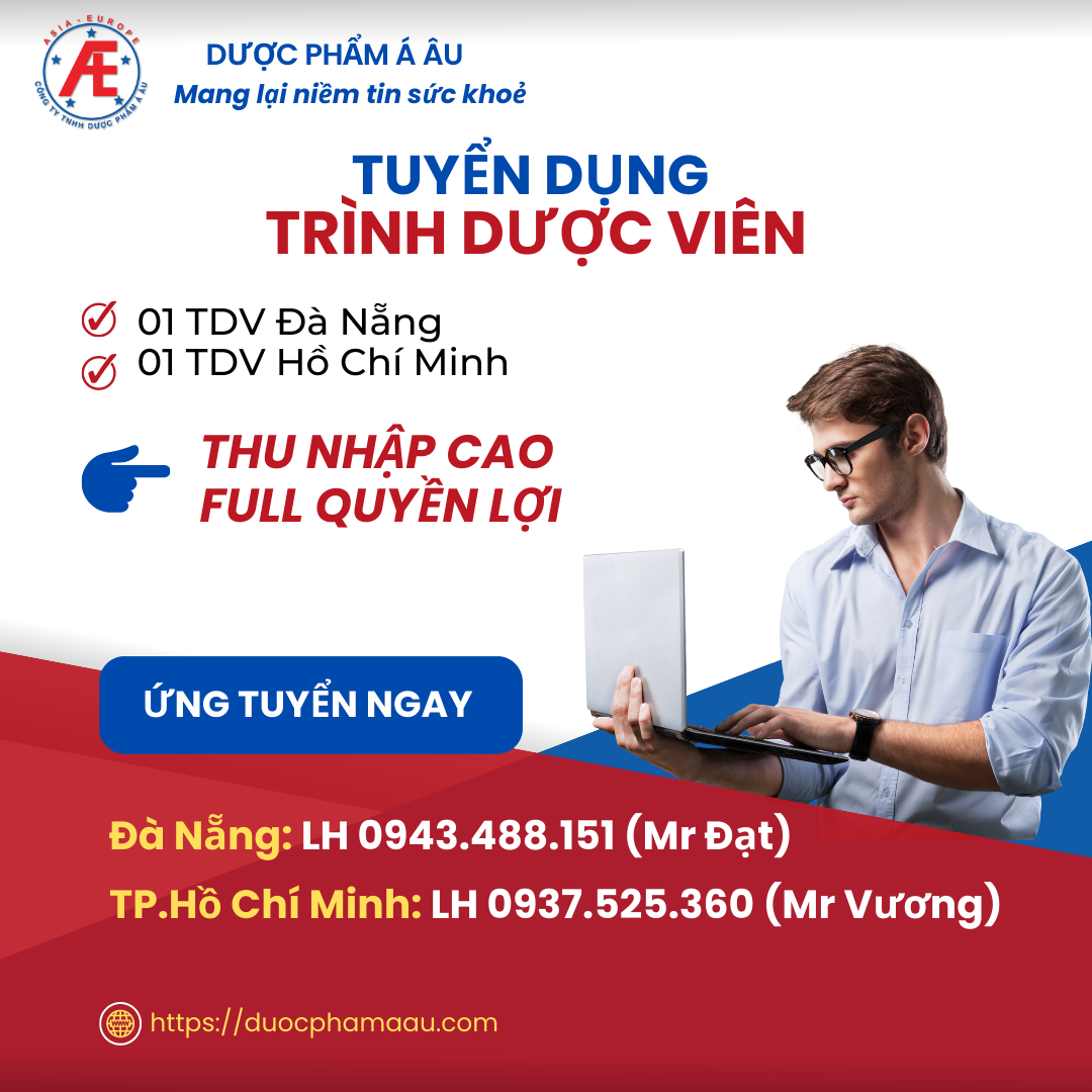 Tuyển Trình dược viên TP HCM và Đà Nẵng